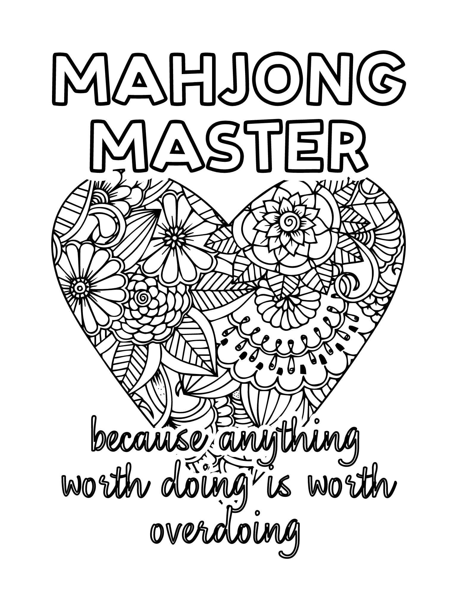 Mahjong Coloring Pages: Free Printable PDF With Funny Mahjong Quotes ...